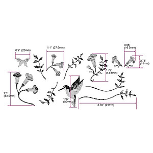Assorted Hummingbird -Inlay Stickers Set- Abalone Blue