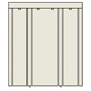 Portable Closet Clothing Wardrobe 5-Layer Nonwoven Wardrobe Double Bar Storage