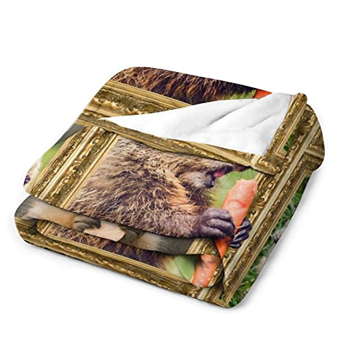Groundhog Blanket Gifts, 50"x40" Happy Groundhog Day Throw Blanket, Soft Cozy Fleece Bed Blanket for Women Men, Gifts for Groundhog Lovers, Plush Throw Blanket for Couch Bedroom Sofa