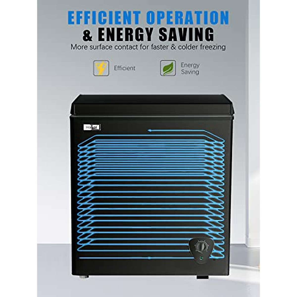 Chest Freezer Freestanding Deep Freezer 5.0 Cu Ft with Storage Basket and Adjustable Feet Top Open Door Small Compact Freezer Adjustable Thermostats for Garage Dorm Kitchen Office Business, Black