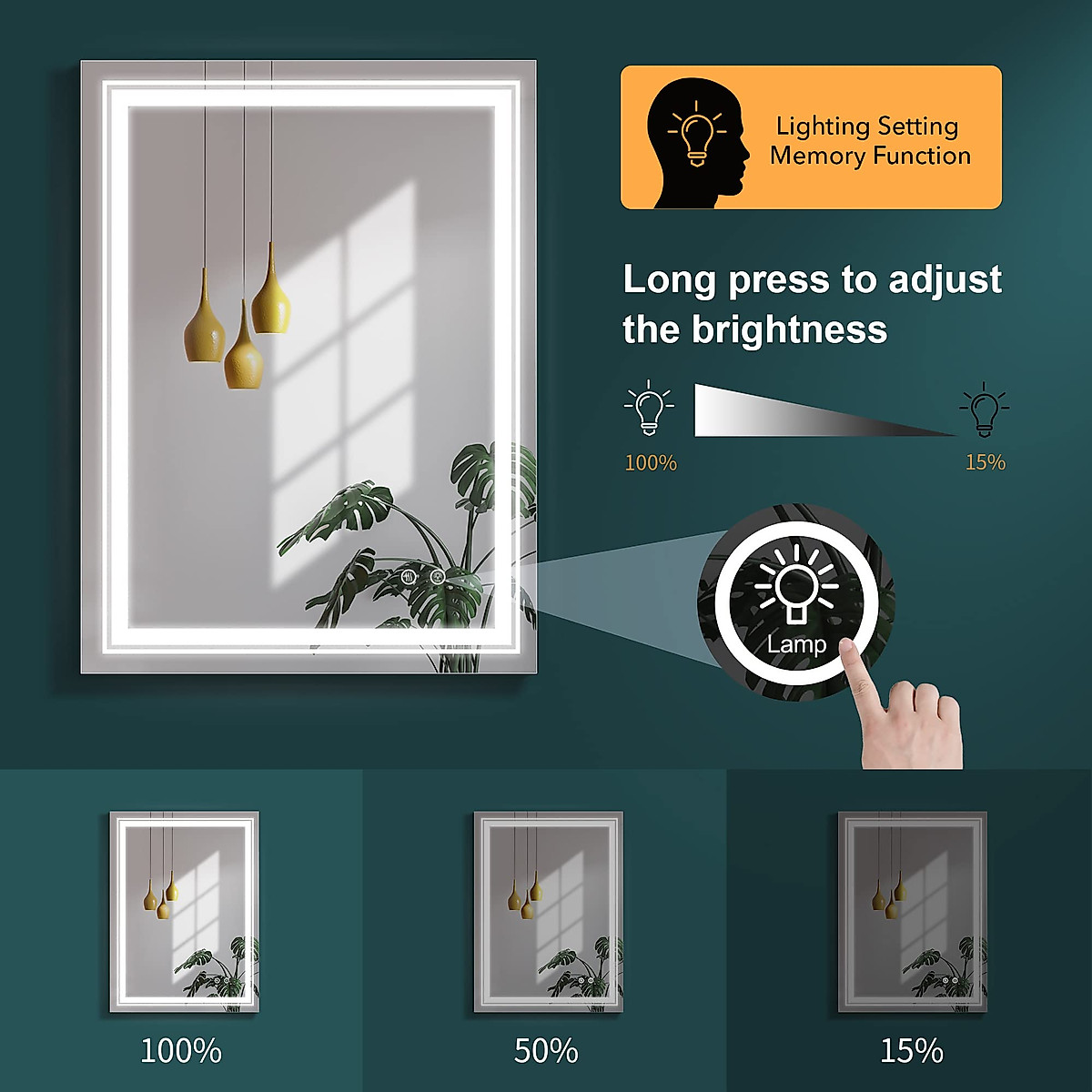 FRALIMK LED Bathroom Vanity Mirror 20x28 Inch Lighted Bathroom Wall Mirror, Dimmable Lights (3 Modes), Anti-Fog, Horizontal, Vertical