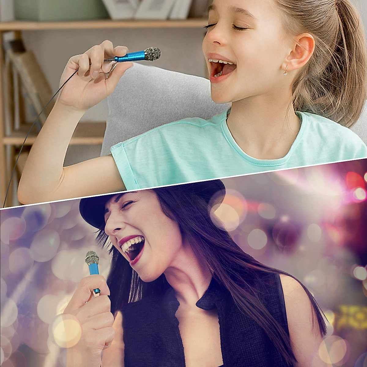 Uniwit Mini Portable Vocal/Instrument Microphone for Voice Video Recording Singing,Vlogging, Podcasting,Tiny Microphone for iPhone Android Phone Computer Latop Notebook Tablet iPad(Blue)