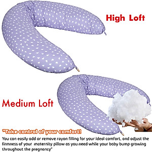 Comfyt Pregnancy Pillows, Full Body Maternity Pillow, Adjustable Loft for Pregnant Women, Multifunctional 7 in 1 Breastfeeding Nursing Pillow, C Shape Pillow Gifts for Mom Clearance