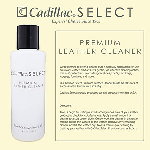 Cadillac Select Premium Leather Cleaner 4 oz - Great for Shoes, Handbags, Jackets, Gloves, Furniture & More