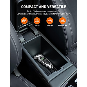 AstroAI 3 Pack Digital Tire Pressure Gauge 150 PSI 4 Settings for Car Truck Bicycle with Backlit LCD and Non-Slip Grip, Silver