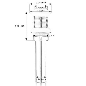 Vessel Sink Drain Stopper Without Overflow, Lavatory Bathroom Pop Up Drain, Brushed Nickel