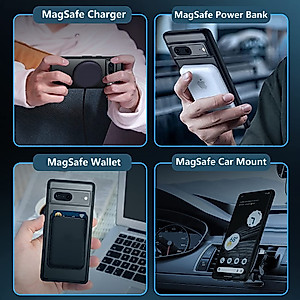 TIANNIUKE Magnetic Case for Google Pixel 7, Translucent Matte Anti-Fingerprint,Compatible with MagSafe,Slim Fit Shockproof Protective Phone Case for Pixel 7 Case (2022) -Black