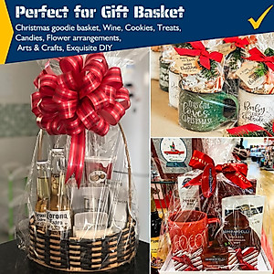 Vanhench Clear Cellophane Wrap, 32" x 50' Folded 3Mil Thick Cellophane Wrap Roll for Gift Basket Treats Goodie Bouquet Flower Wrapping, Clear Plastic Wrap for Gifts Table Covering (32" fold into 16")