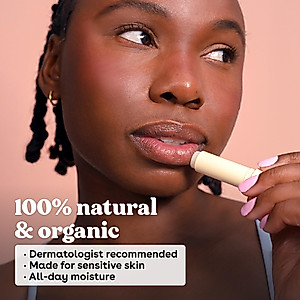 eos 100% Natural & Organic Lip Balm Sticks- Vanilla Bean, All-Day Moisture, Dermatologist Recommended, 0.14 oz, 2-Pack