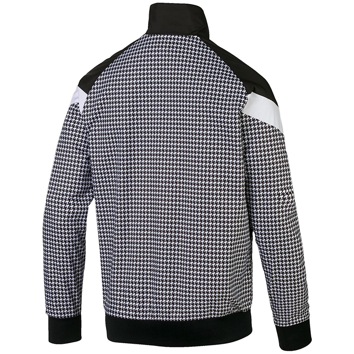 PUMA Men's Trend All Over Print MCS Woven Jacket, Black-Houndstooth AOP, L