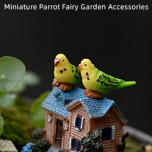Miniature Parrot Fairy Garden Accessories, Mini Parrot Figurine for Fairy Garden Decoration, Cake Topper, Landscape Decor, DIY Crafts, Car Decoration, Moss Landscape,Bonsai Craft Decor,Terrarium