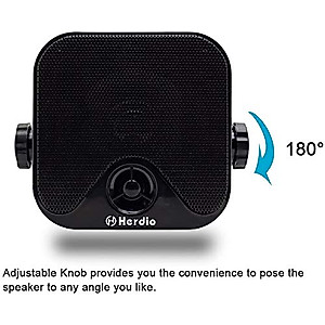 4 Inches Heavy Duty Waterproof Boat Marine Box Outdoor Speakers Surface Mounted for Skid Steer ATV UTV RZR Golf Cart Tractor Powersports Boat Truck Jeep