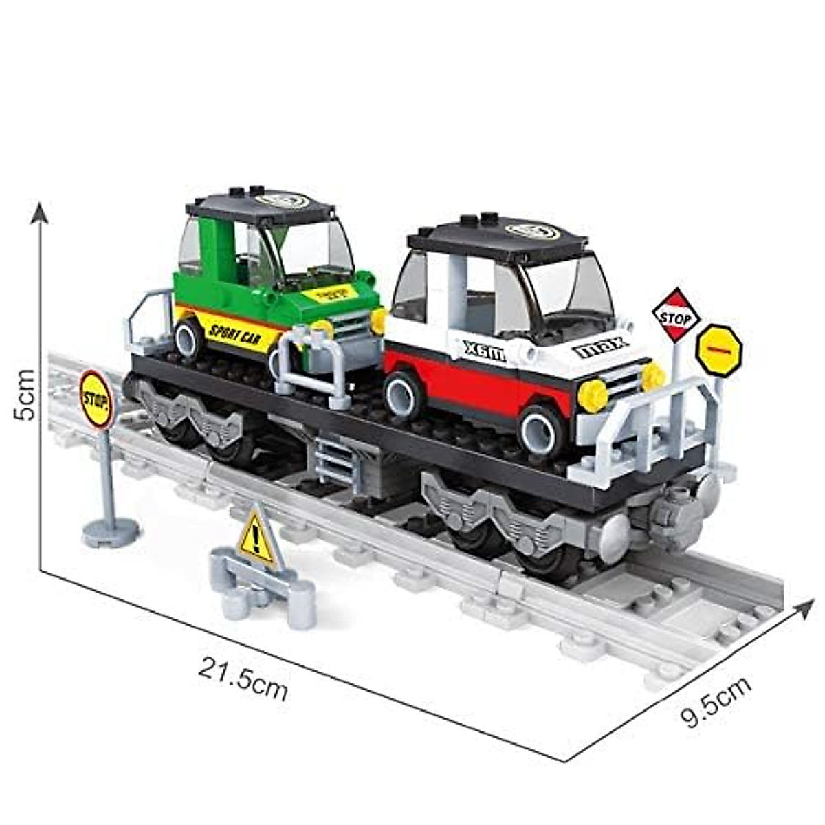 General Jim's Car Transport Train Cars 186 Piece Modular Building Block Bricks Train Set Building Toy and Bricks Building Blocks - for Teens and Adults
