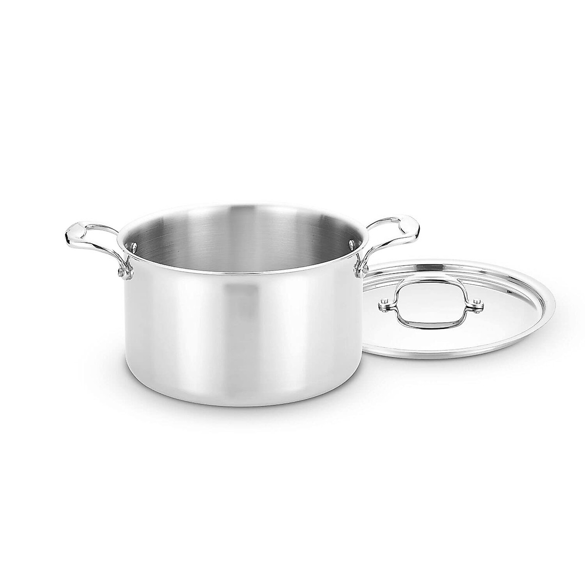 Heritage Steel 8 Quart Stock Pot with Lid - Titanium Strengthened 316Ti Stainless Steel with 5-Ply Construction - Induction-Ready and Fully Clad, Made in USA