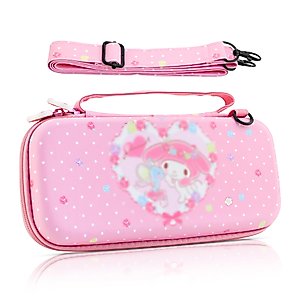 RHOTALL Case Compatible with Nintendo Switch/Oled Carry Case 2 in 1 Shoulder & Hand Strap, Protective Hard Portable Travel Carry Case Shell Pouch for Nintendo Switch/Oled Console & Accessories