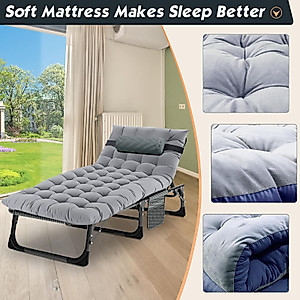 MOPHOTO Folding Lounge Chair 5-Position, Folding Cot, Portable Outdoor Folding Chaise Lounge Chair for Sun Tanning, Perfect for Pool Beach Patio Sunbathing