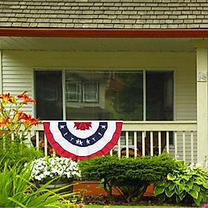 N/A/A USA Pleated Fan Flag, American Half Fan Banner, 4th of July Pleated Fan Flags American US Bunting Flag Stars and Stripes Flag Banner for Independence Day Memorial Day and Labour Day