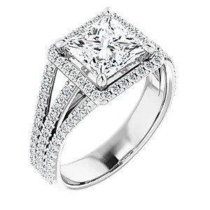 JEWELERYIUM Excellent Princess Cut 3 Carat,Moissanite Wedding Set, Proposal Rings, 925 Sterling Silver Bridal Rings, Vintage Engagement Bridal Set Ring, Promise Ring for Women (7.5)