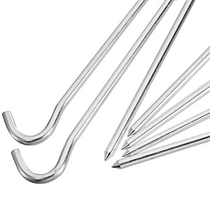 AVLA 40 Pack Tent Pegs, 7 Inch Aluminium Tent Stakes Pegs with Hook, Garden Edging Fence Hooks, Landscape Pins, Camping Pegs for Pitching Camping Tent