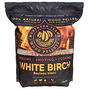Northern Flame 100% Pure All-Natural Canadian Wood Pellets for Grilling, Smoking and BBQ (5 lb Bag) - Birch