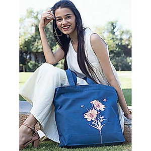 Canvas Tote Bag with Zipper, Eco-Friendly Large Travel Tote Bags for Women for Shopping, Work & Beach