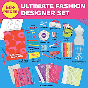 Creativity for Kids Designed by You Fashion Studio: DIY Fashion Designer Craft Kit for Girls Ages 9-12, Dress Design Kit & Sewing Kit for Kids, Gifts and Toys for Girls
