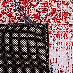 SAFAVIEH Tucson Collection Machine Washable Slip Resistant 5' x 8' Rust/Navy TSN177P Vintage Persian Medallion Distressed Living Room Dining Bedroom Area Rug