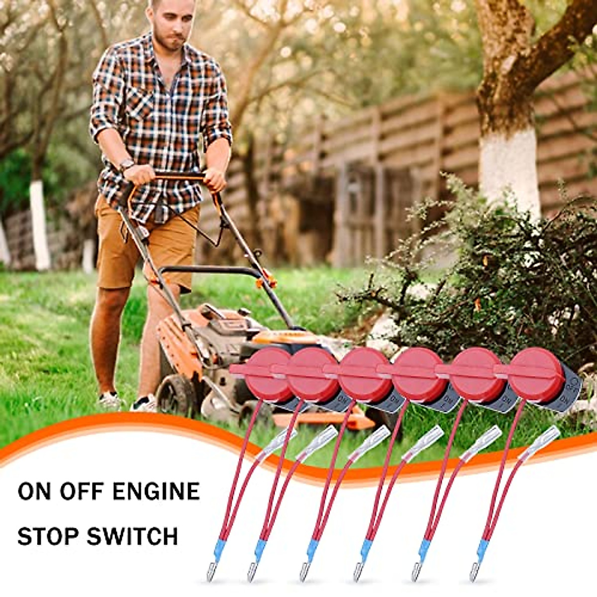 Atunee 6 Pack On Off Engine Stop Switch Control Compatible with Honda GX120 GX160 GX200 GX240 GX270 GX340 GX390 for Go Kart Mini Bike Lawn Mower Pump Garden Tractor Replace 36100-ZE1-015