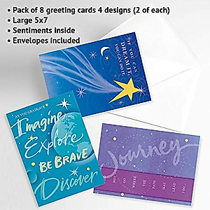 Current Inspire Congrats Graduation Cards, Set of 6 (3 Designs), 5 x 7 Inches, Assorted Congratulations Greeting Card Set, Envelopes Included
