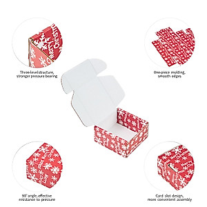 SNcek 4x4x2 Inch Small Christmas Gift Boxes, 24 Pack Christmas Shipping Boxes, Corrugated Cardboard Shipping Boxes for Small Business