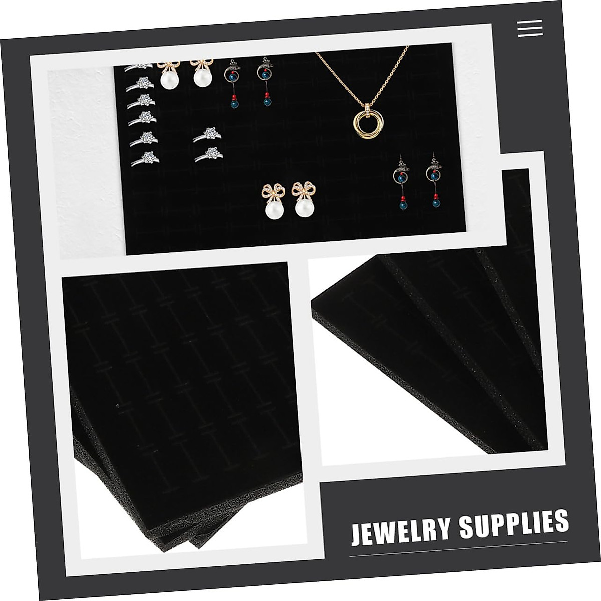 Cabilock 3pcs Jewelry Box ring holder ring earring display pad necklace foam insert jewelry showcase pads foam insert pads drawer ring organizer travel toiletries sponge mosaic travel ring