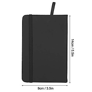 Qinlorgo Notepad, Artificial PU Leather Eye Protection Notebook with Ribbon Bookmarks for Gratitude Diary for Diary for Writing for Office Notes(black)