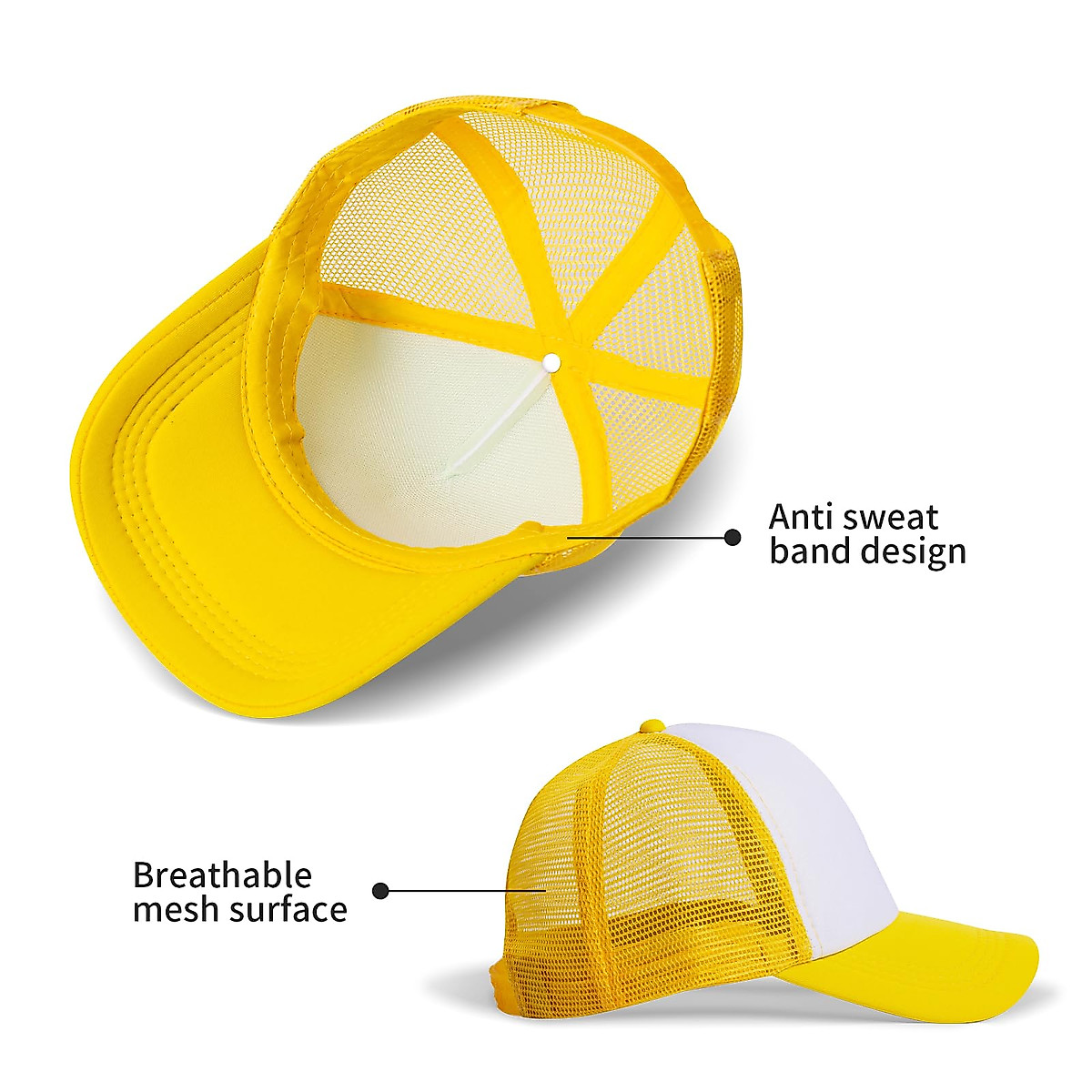 Ankmogela 10 Pack of Blank Trucker Hat Mesh Cap Men and Women Baseball Cap DIY Graffiti Hot Stamping Duck Tongue Cap Royal Blue White