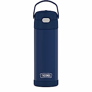THERMOS FUNTAINER 16 Ounce Stainless Steel Vacuum Insulated Bottle with Wide Spout Lid, Navy