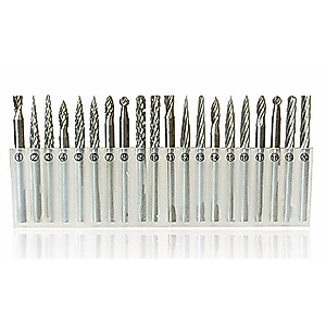 20 Pieces 1/8" Shank Tungsten Steel HSS Routing Router Drill Bits Set Rotary Burr for Dremel Tools Engraving Wood Working Tools