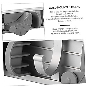 Cabilock Wall Mounted Holder Alumimum Mop Rack Household Metal Abs Wall Mounted Organizer