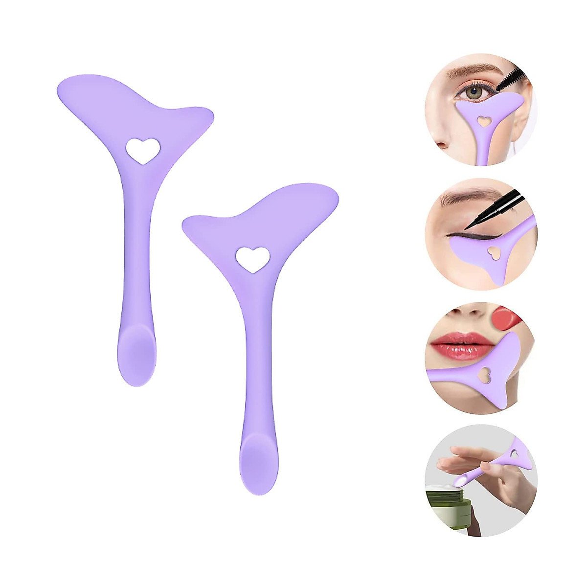 SHANPIN 2pcs Eyeline Stencils Silicone Winged Tip Eyeline Aid Eyebrow Pencil Stencil Reusable Smoky Eyeshadow Multifunctional Eye Makeup Tool Kit Quick Stencil Aid Eyeline Molds Eyeliner Stencil