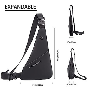 LOCALLION Sling Bag, Small Sling Backpack, Anti-Theft Chest Shoulder Bags, Slim Cross Body Side Pack for Men Women