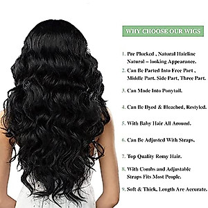 Qangelabeauty 32 Inch Lace Front Wigs Human Hair Body Wave 4x4 HD Lace Front Wigs for Black Women with Baby Hair 180% Density Glueless Wigs Human Hair Pre Plucked with Baby Hair Natural Color