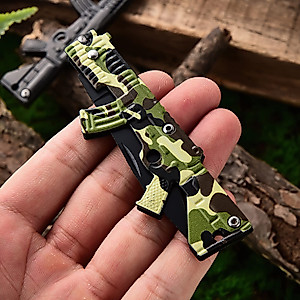 N//C Folding Knife, Mini EDC Cool Sharp Tactical Folding Pocket Knife Multi-functional EDC Knife for Outdoor Camping Hiking Hunting Survival Work (Black)
