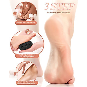 Maryton Natural Pumice Stone for Feet - Lava Foot Exfoliator Scrubber Pedicure Tools, Dead Skin Corn Callus Remover for Feet and Hands, 2 Count