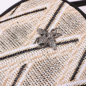 Small Crossbody Bags Shoulder Bag for Women Bee Stylish Lady Fashion Cute Purse Mini Handbag straw rope design hollow-carved (Black3)