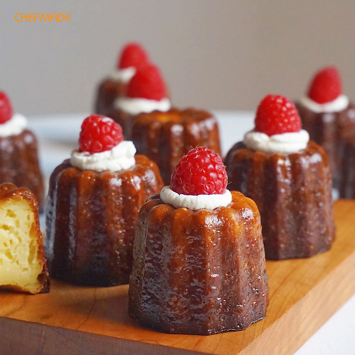CHEFMADE Canele Cake Pan, Nonstick 12 Cavity Canele Muffin Bakeware