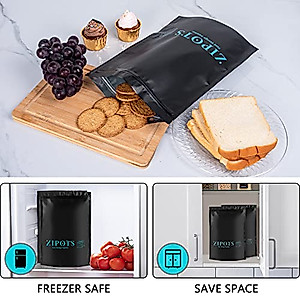 Zipots 25 Pieces Mylar Bags 1 Gallon Extra Thick 9.5 Mil - 10"x14" with Stand up Ziplock Pouches for Long Term Food Storage Bag with 40 pieces of Pink Stickers