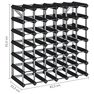 vidaXL Wine Rack for 42 Bottles Black Solid Pine Wood