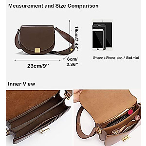 YXBQueen Crossbody Bags for Women Small Leather Saddle Purse and Satchel Handbags Beige