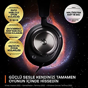 SteelSeries Arctis Nova ProMulti-System Gaming Headset - Premium Hi-Fi Drivers - Hi-Res Audio - 360° Spatial Audio - GameDAC Gen 2 - ESS Sabre Quad-DAC - Stealth Retractable Mic - PC, PS5, PS4, Switch