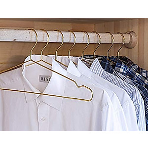 Nature Smile 20 Pack 17.7 Inch Men's Heavy Duty Metal Hangers, Space Saving Wire Hangers, Metal Clothes Hangers, Coat Hanger, Standard Suit Hangers Ideal for Everyday Use, Gold