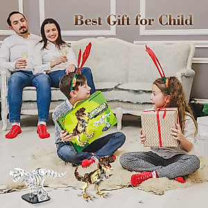 BEENLE Dinosaur Fossils Building Kit for Kids Building Dinosaur Blocks Toys Toddler Creative Thinking 2 Pack Dino Block Playset Kit Educational Kit Stem Toys Gifts for 6+ yr Boys Girls (906 PCS)