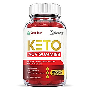 Justified Laboratories Sure Slim Keto ACV Gummies 1000MG with Pomegranate Juice Beet Root B12 60 Gummys